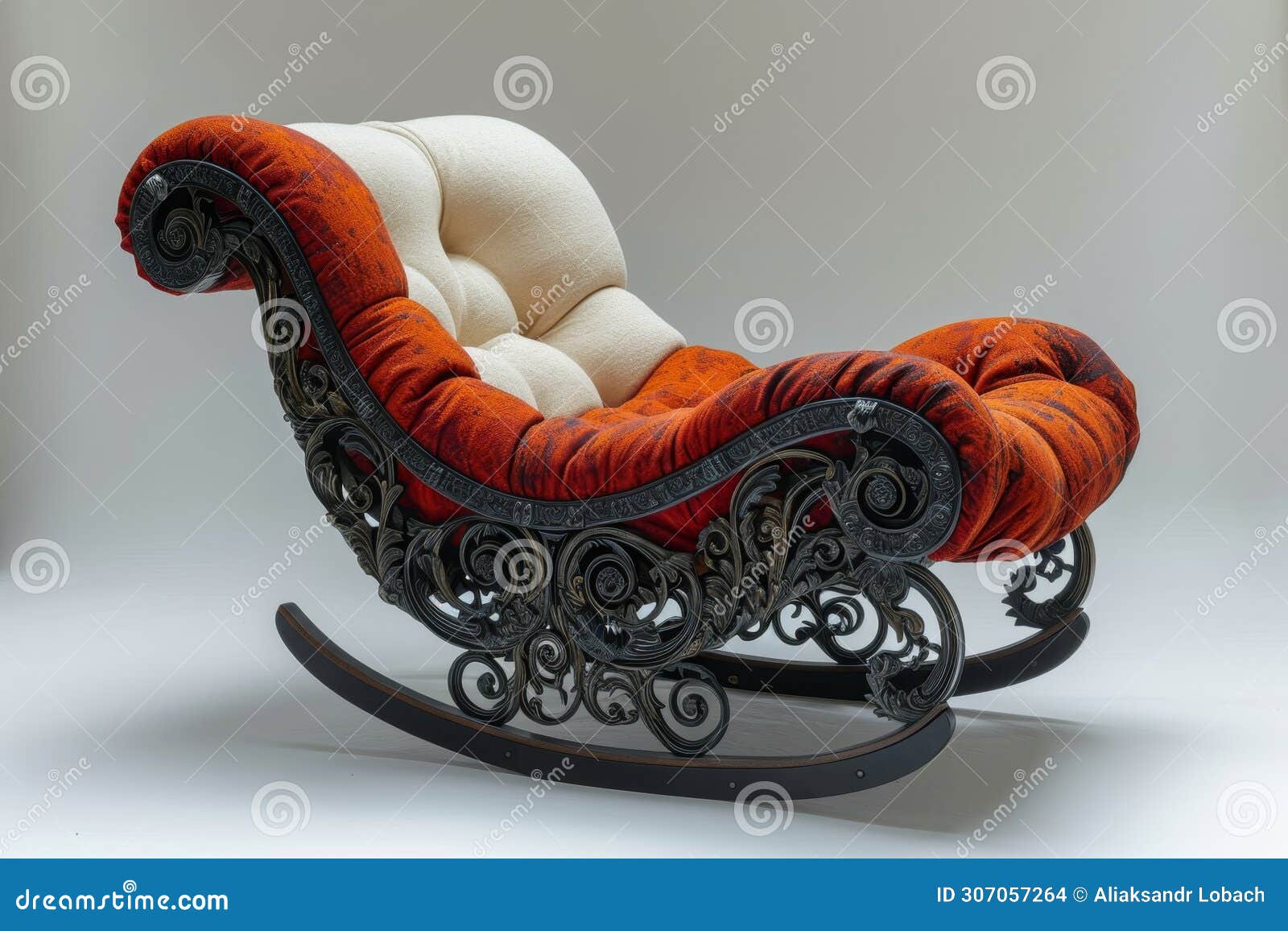 An Old-fashioned Designer Rocking Chair Highlighted on a White ...
