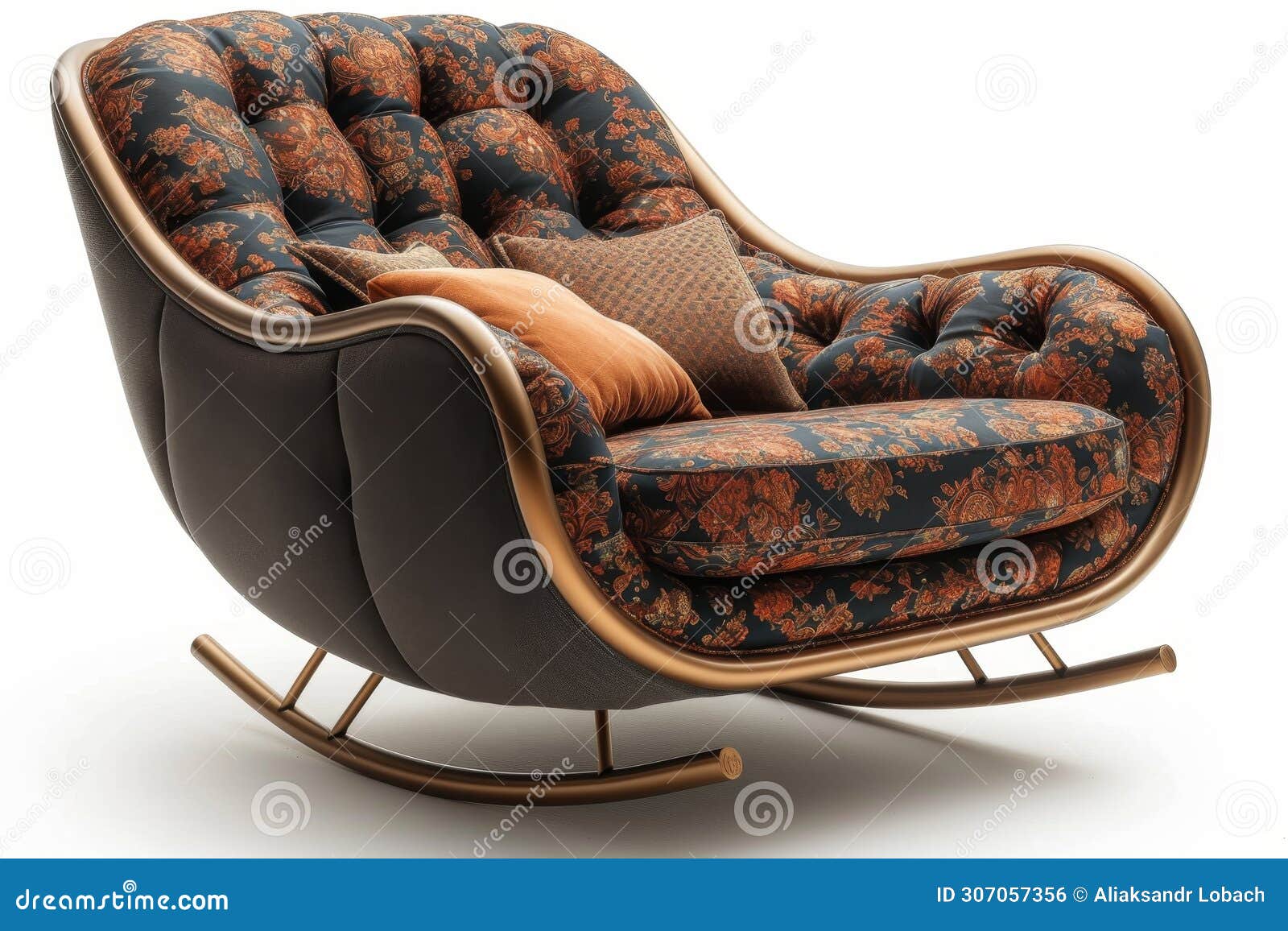 An Old-fashioned Designer Rocking Chair Highlighted on a White ...