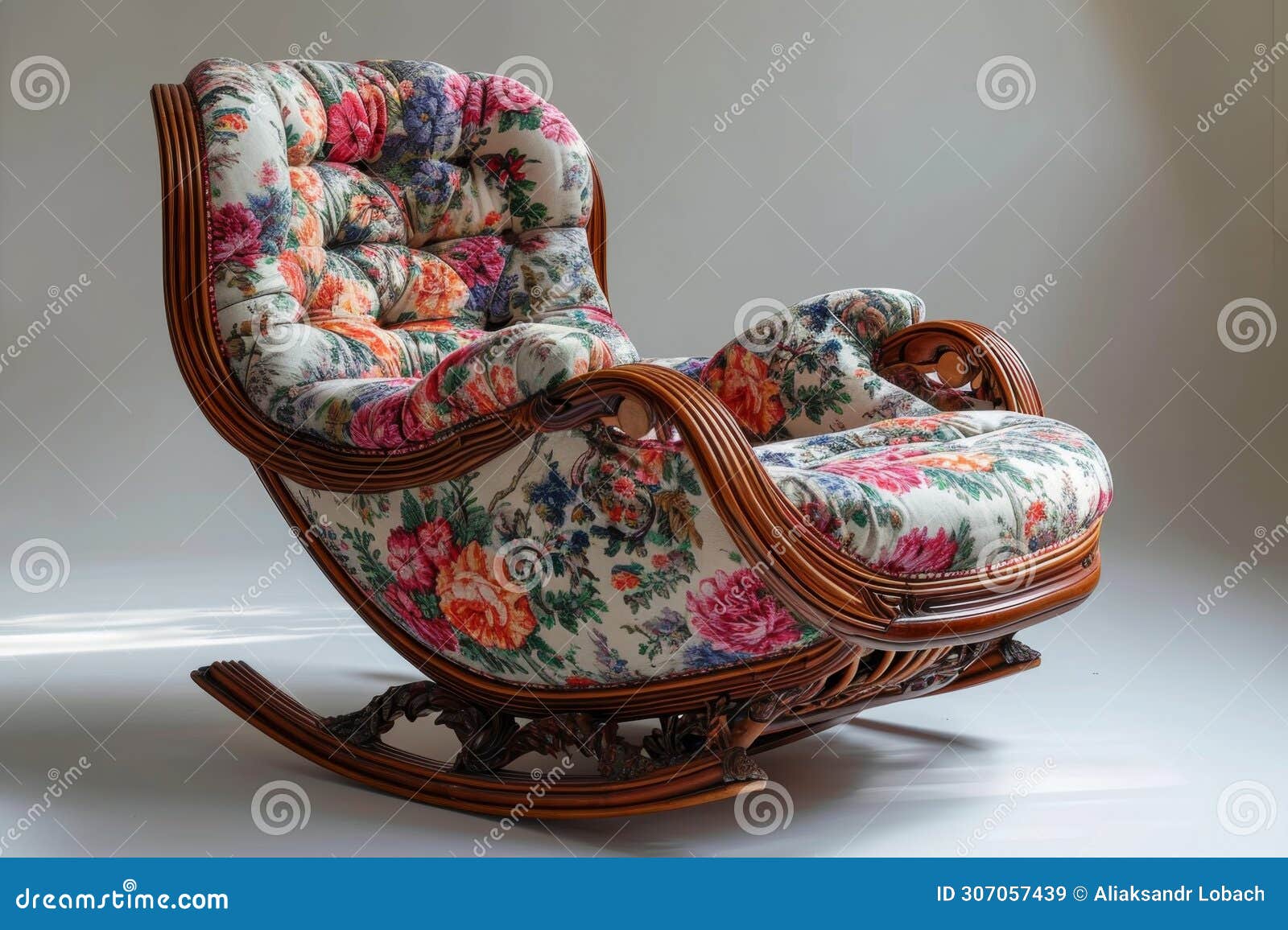 An Old-fashioned Designer Rocking Chair Highlighted on a White ...