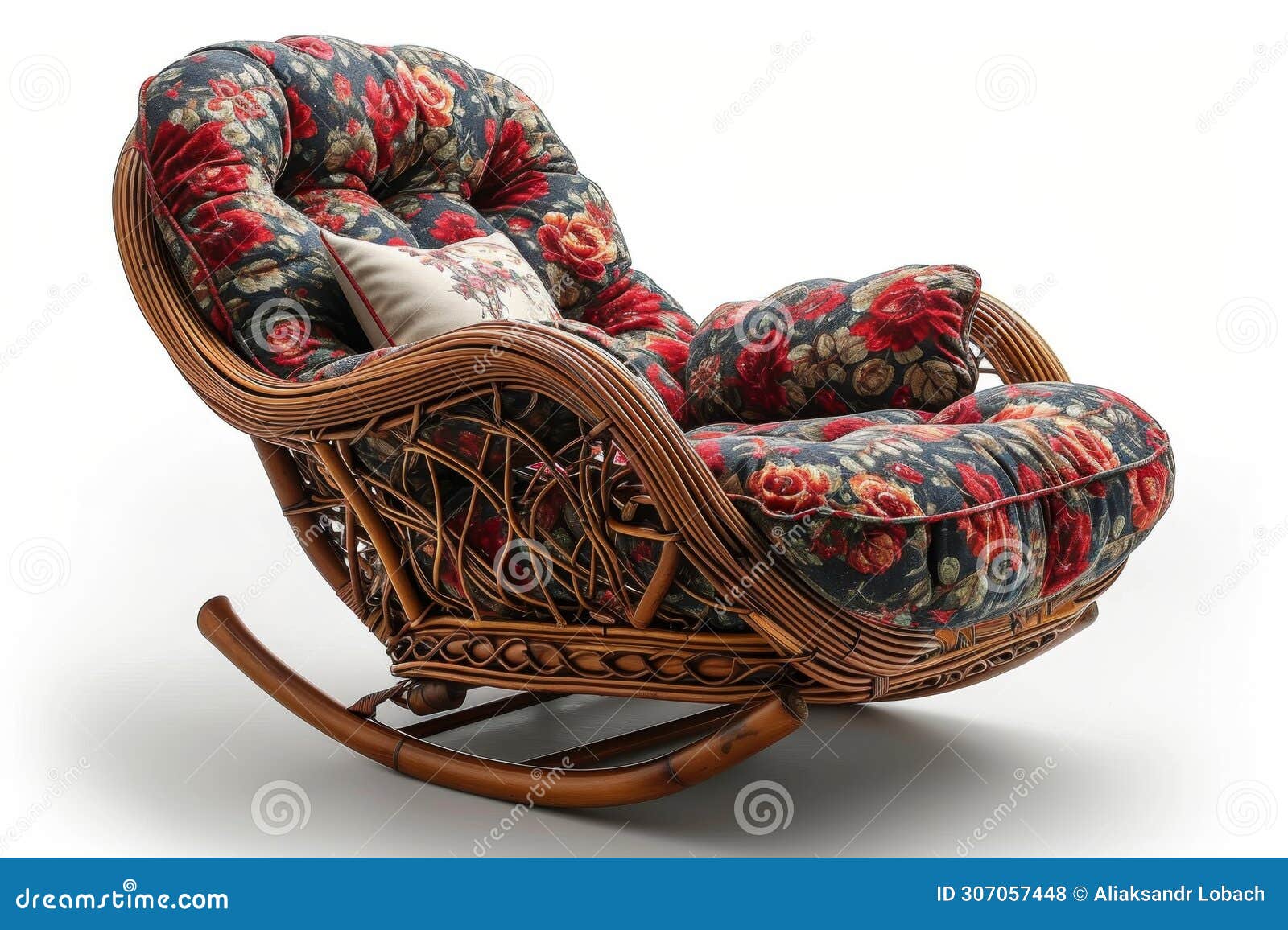 An Old-fashioned Designer Rocking Chair Highlighted on a White ...