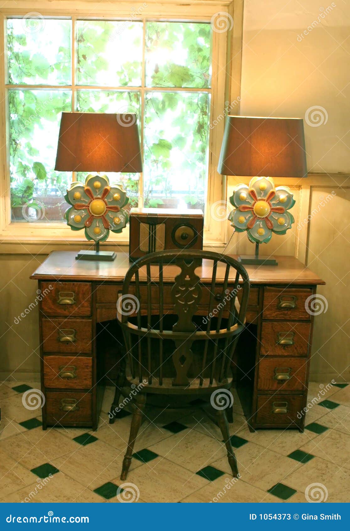 Old fashioned desk stock image. Image of chairs, craftsmanship - 1054373