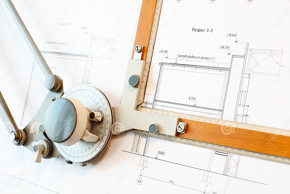 Old-fashioned Drawing Board Stock Photo - Image of equipment ...