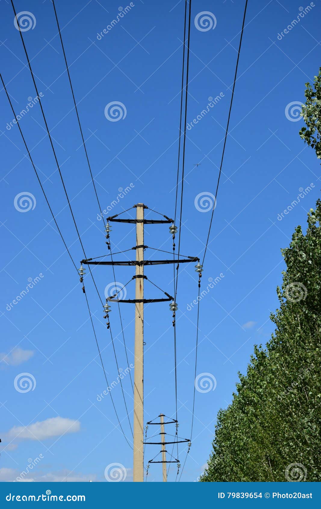 Old-fashioned Electric Pylon Stock Photo - Image of attractive, sunny ...