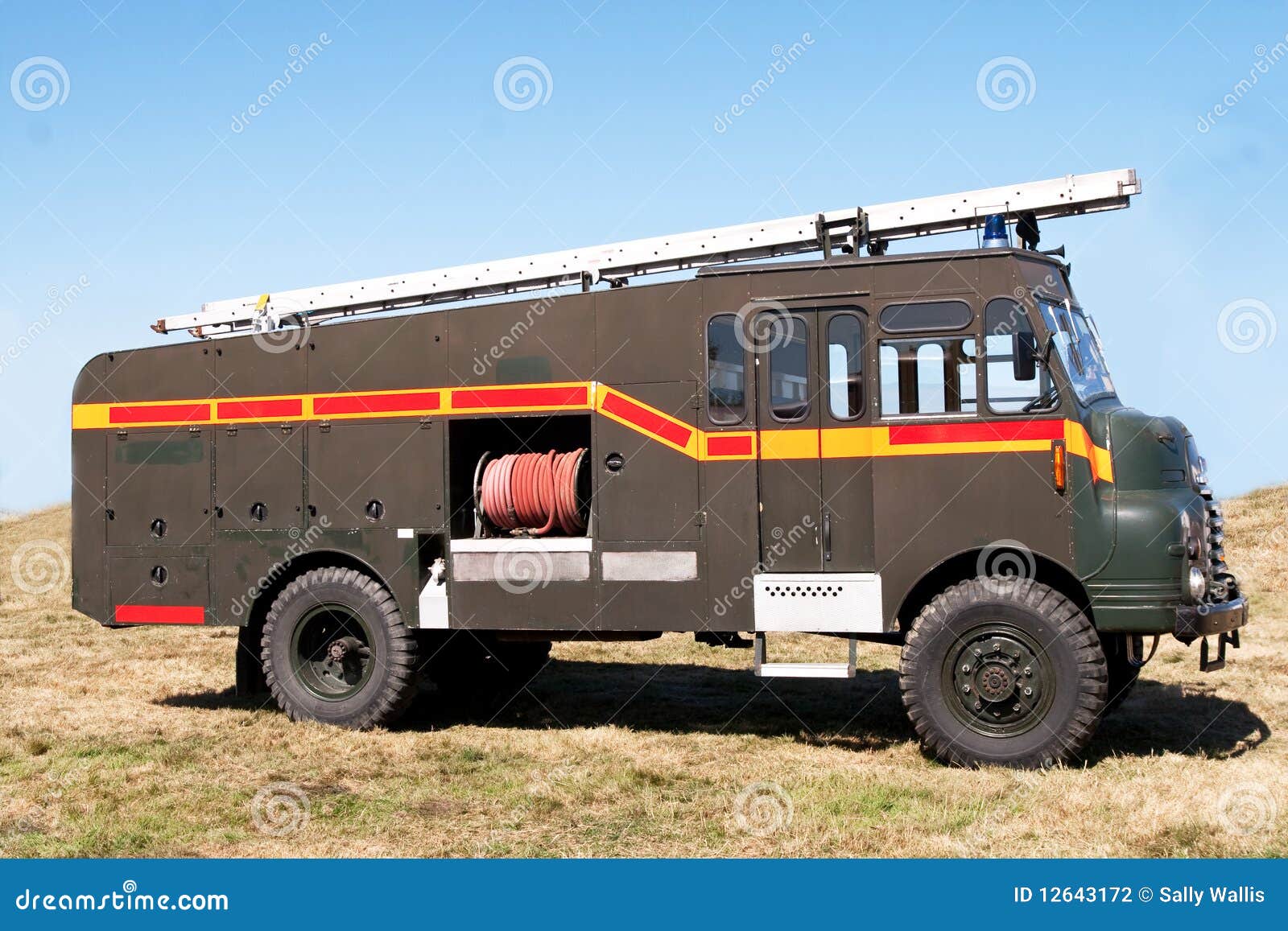 Old fashioned fire-truck stock photo. Image of vehicle - 12643172