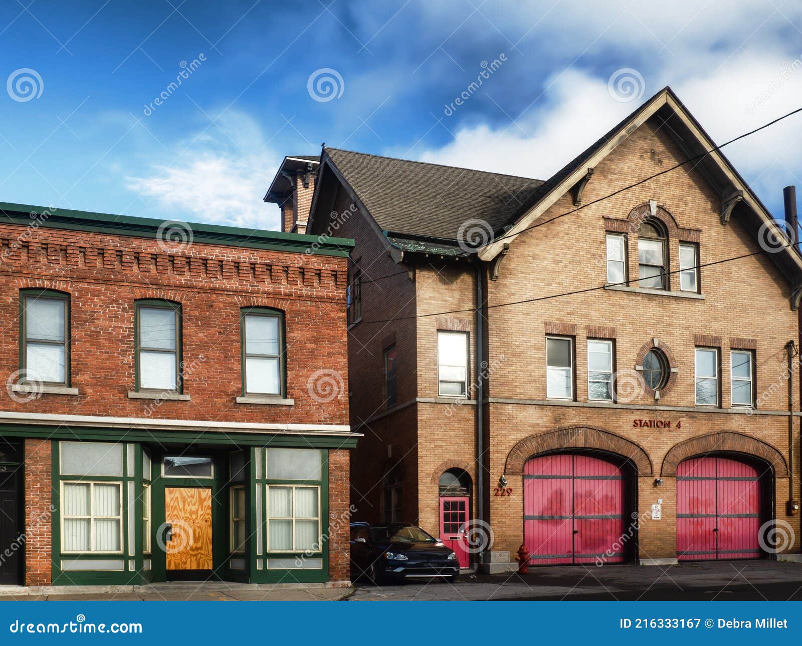 Old fashioned firehouse stock image. Image of buildings - 216333167