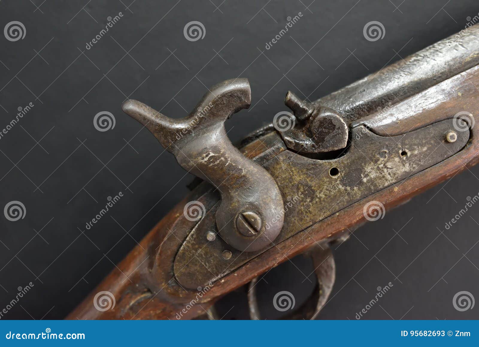 The Old-fashioned Flintlock Stock Image - Image of fashioned, vintage ...