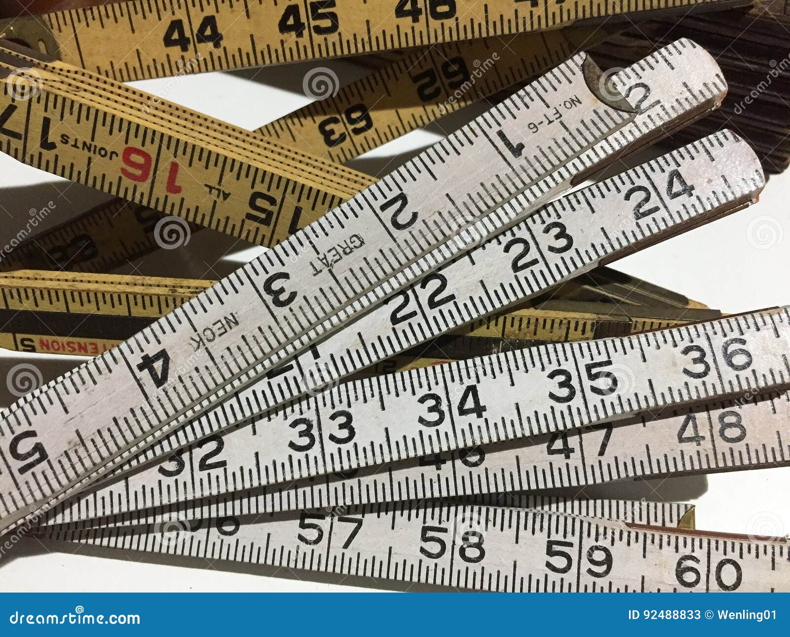 Old Folding Rulers Form A Right Facing Vector Representing Measurement ...
