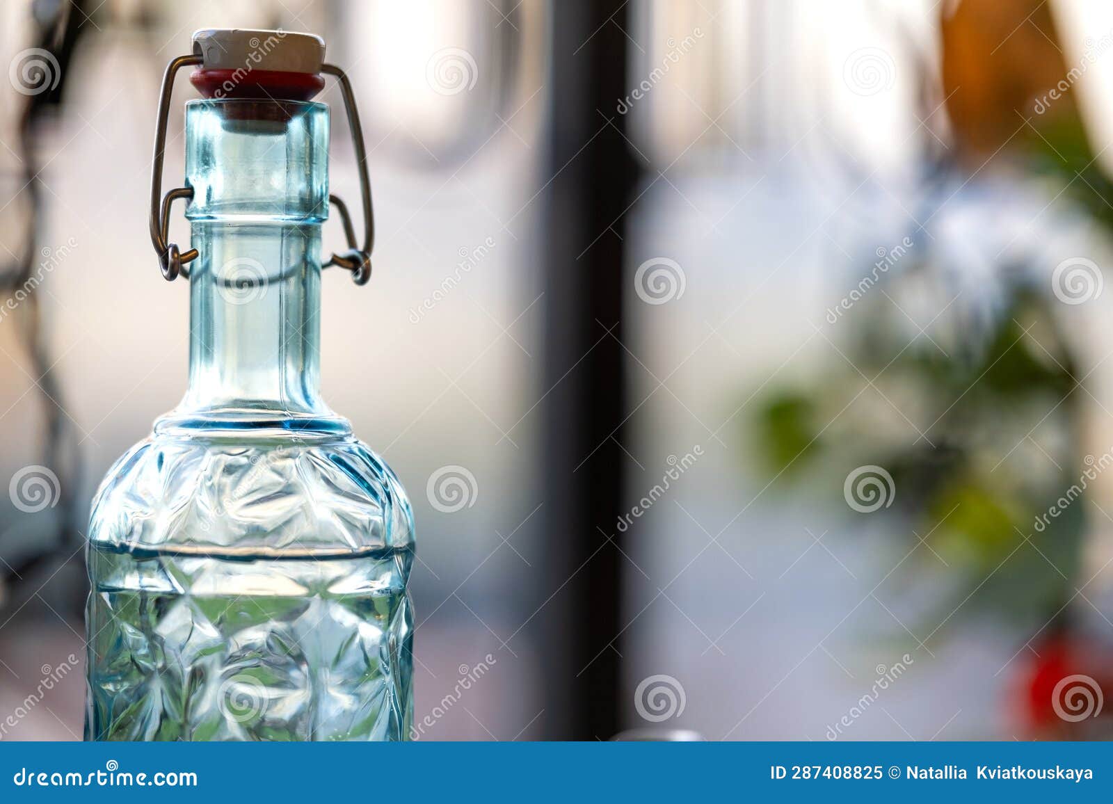 An Old-fashioned Fresh Water Bottle on a Restaurant Table Stock Image ...