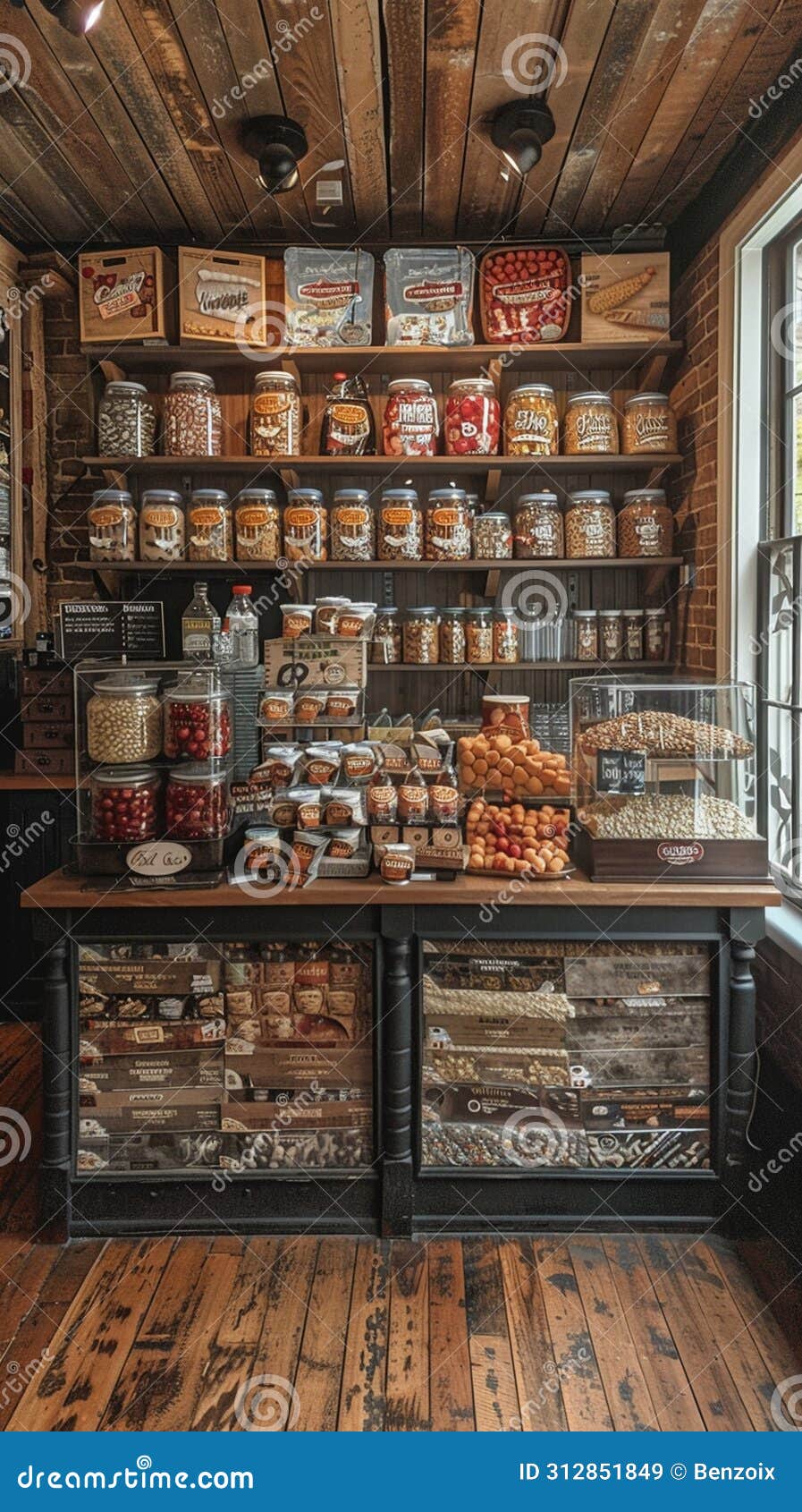 Old-fashioned General Store with Wooden Counters Candy Jars Stock Image ...