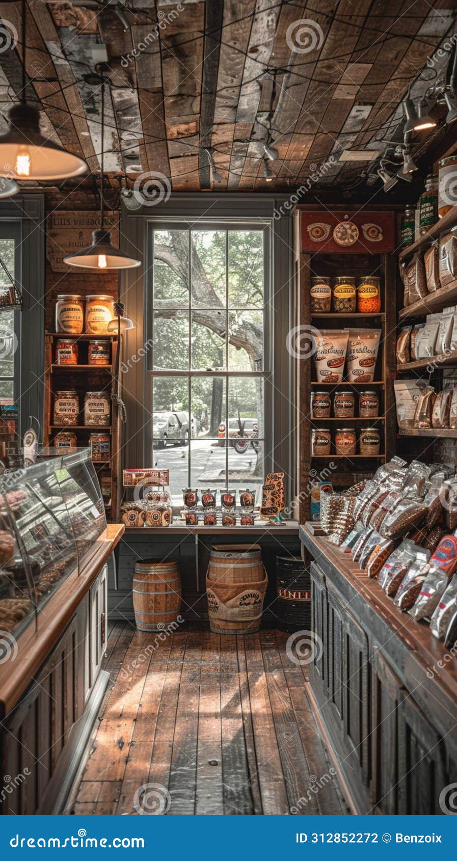 Old-fashioned General Store with Wooden Counters Candy Jars Stock Photo ...