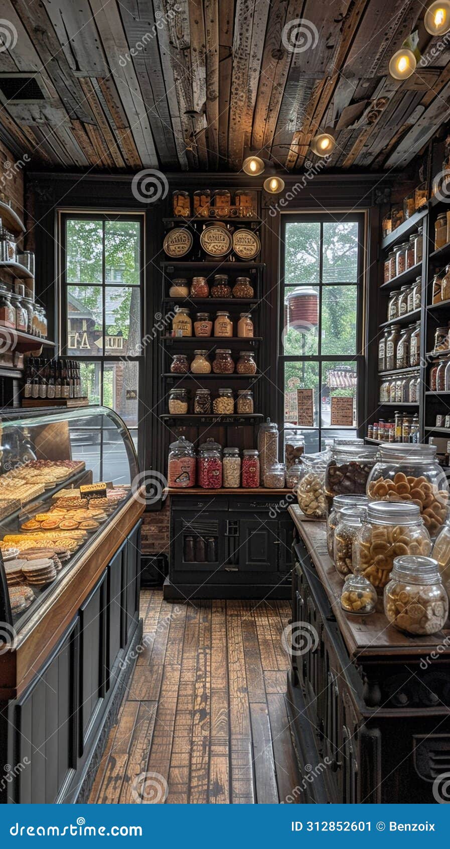 Old-fashioned General Store with Wooden Counters Candy Jars Stock Image ...