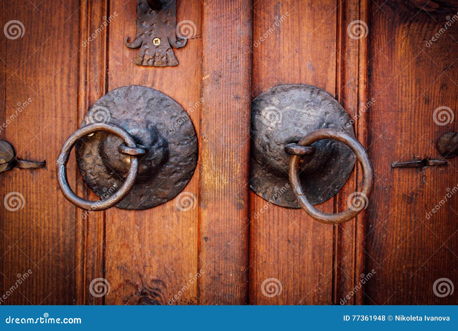 Old-fashioned handles stock photo. Image of entrance - 77361948