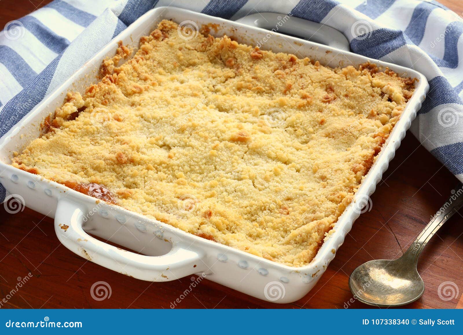 Old Fashioned Home Made Apple Crumble Stock Photo - Image of spoon ...