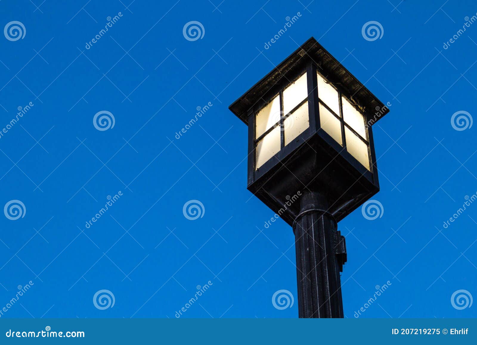 Old Fashioned Illuminated Lamp Post Stock Image - Image of light, lamp ...