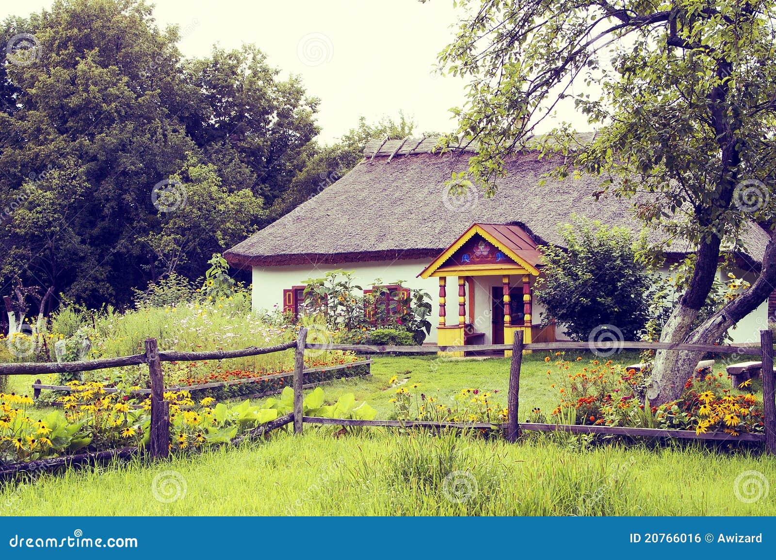Old-fashioned Image of Village Hut Stock Photo - Image of ancient ...