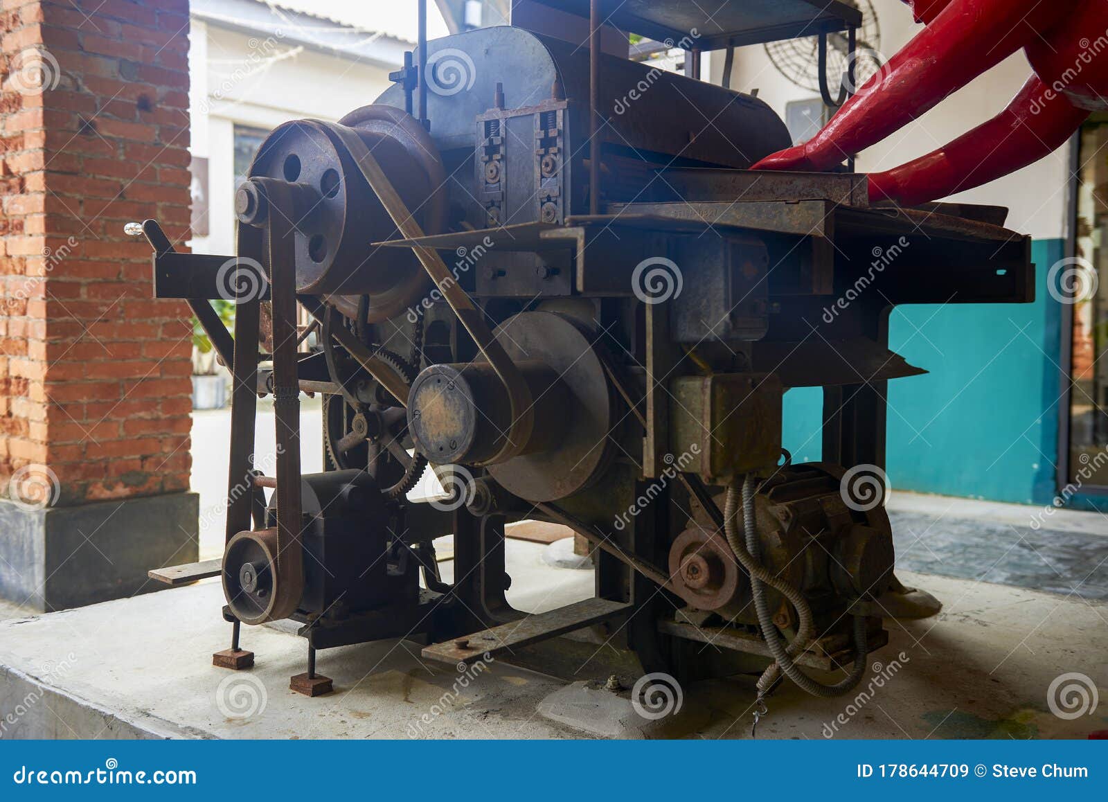 An Old-fashioned Industrial Textile Machine Stock Image - Image of ...