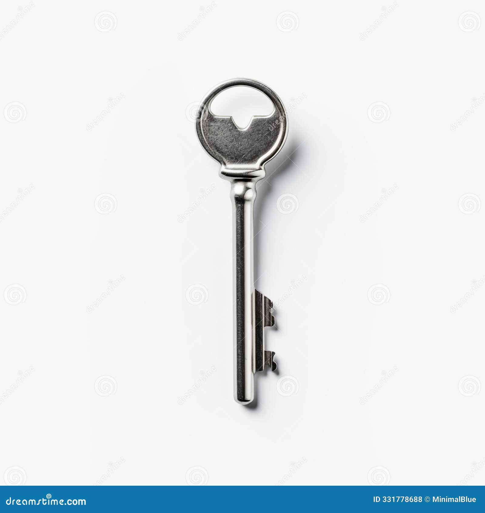 Old-Fashioned Key with Unique Cut Design on White Background Stock ...