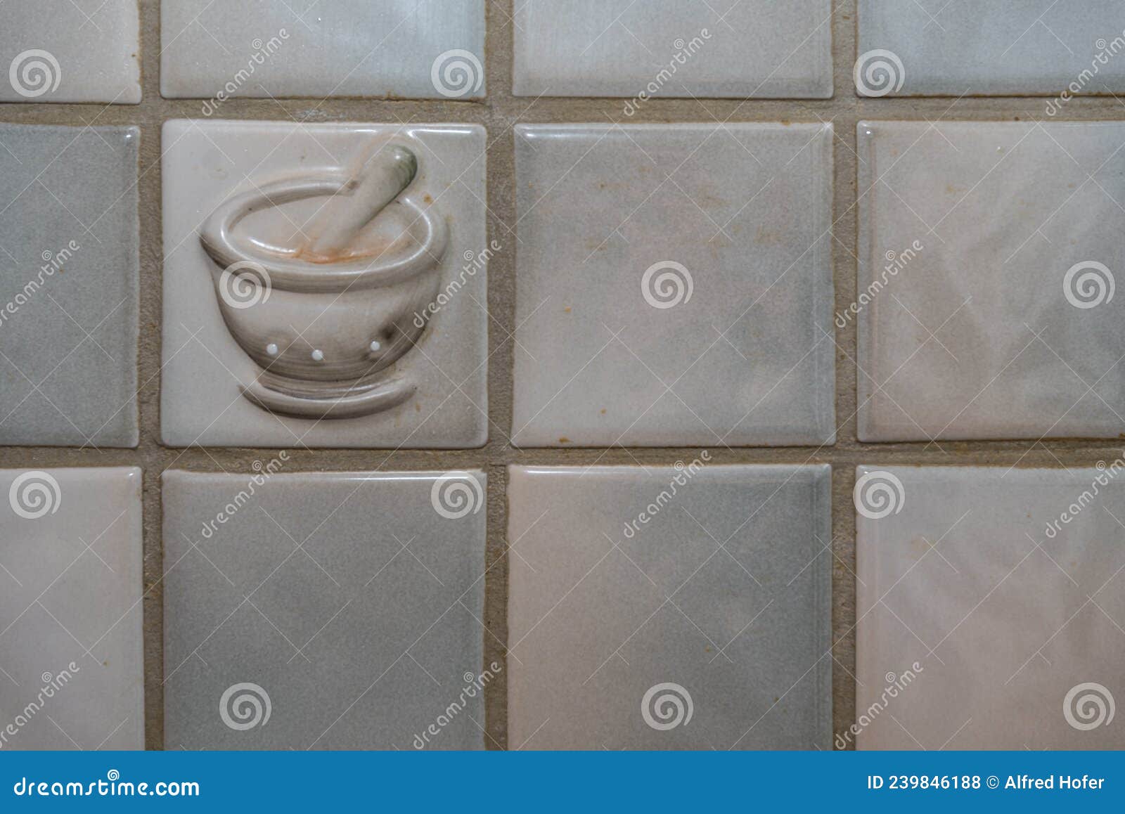 Old-fashioned Kitchen Tiles with Mortar Stock Photo - Image of tile ...