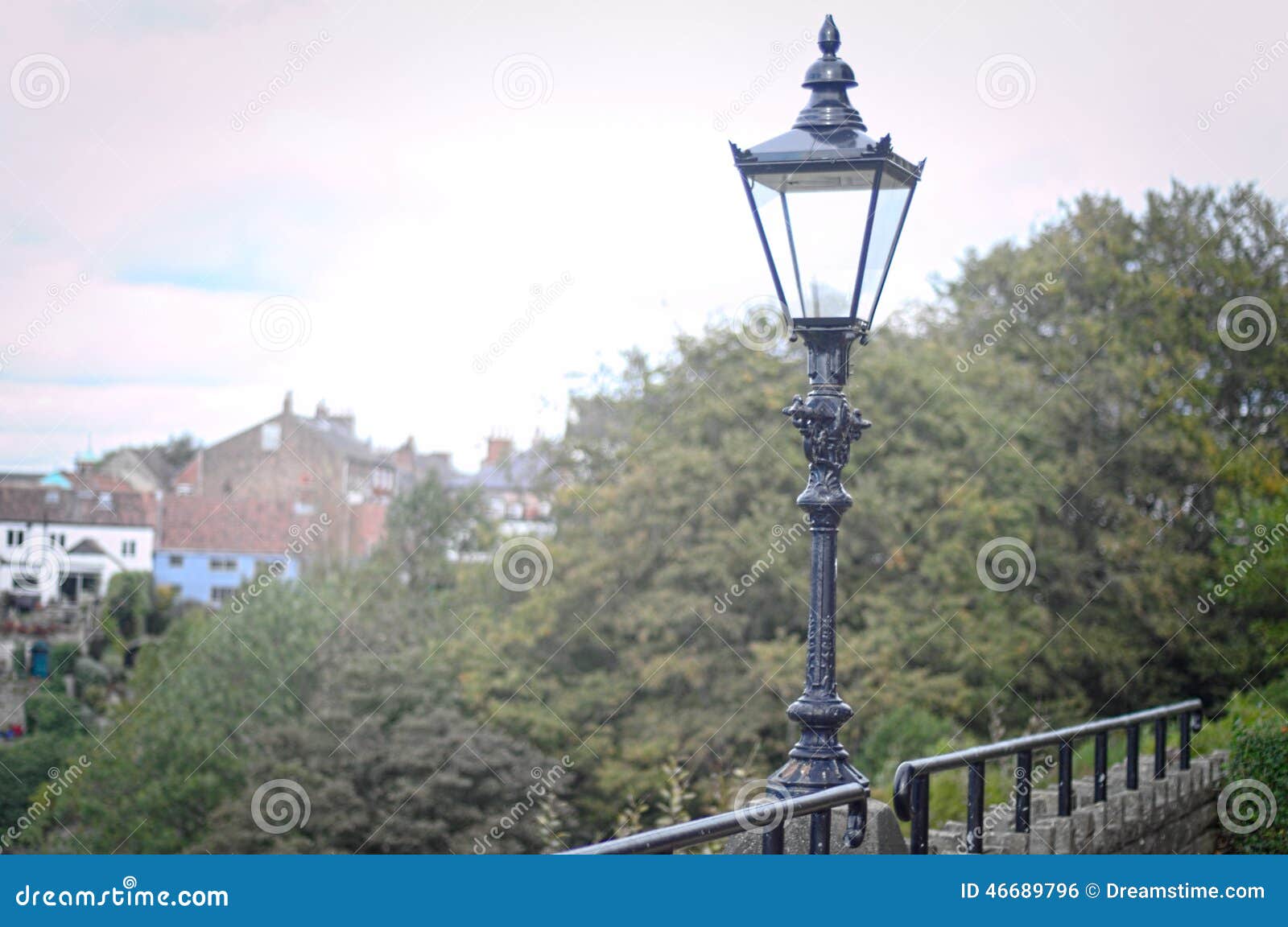 Old Fashioned Lamp Post Knaresborough Castle Stock Photo - Image of ...