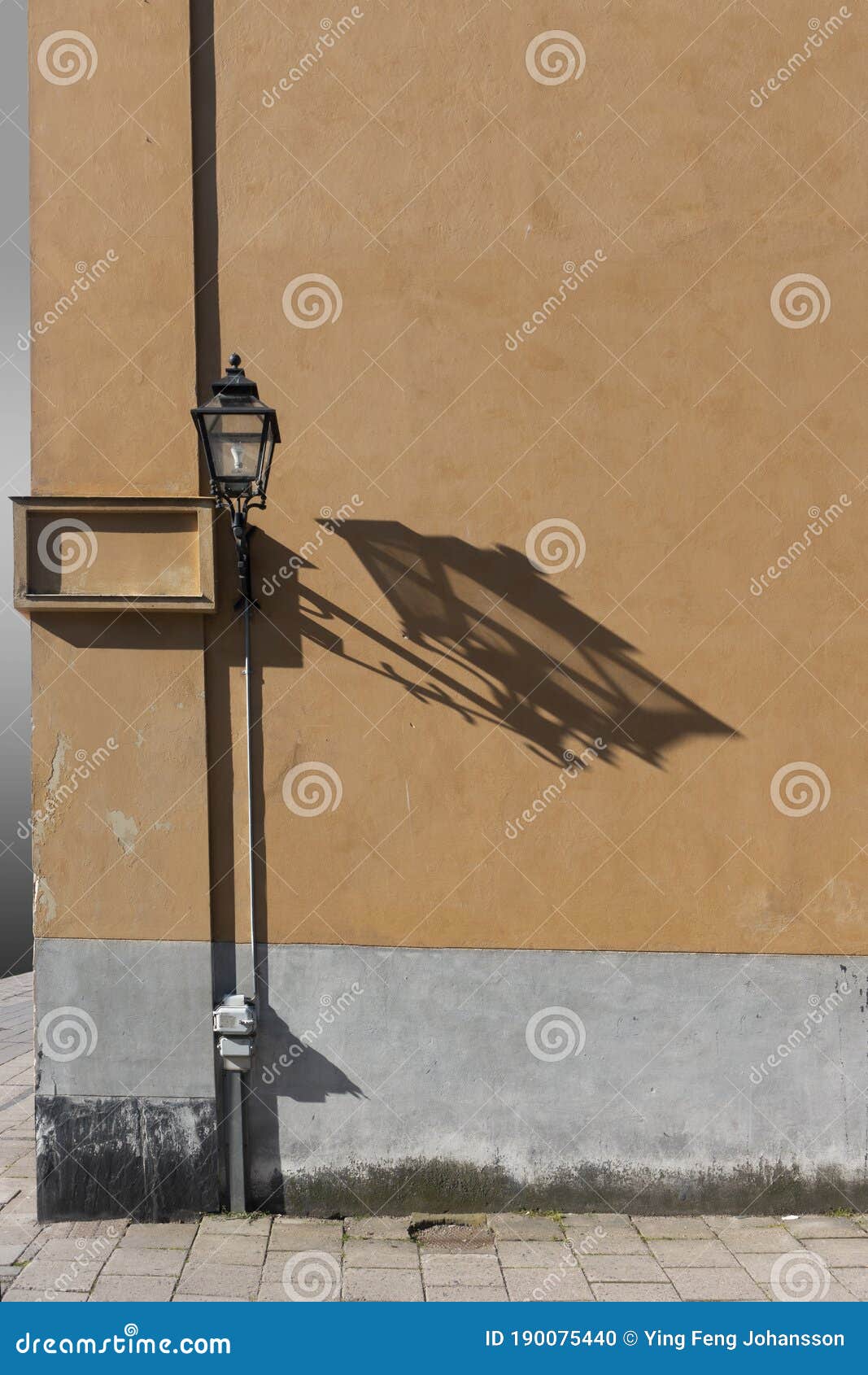 Old Fashioned Lamp Post in Street Corner Stock Photo - Image of ...