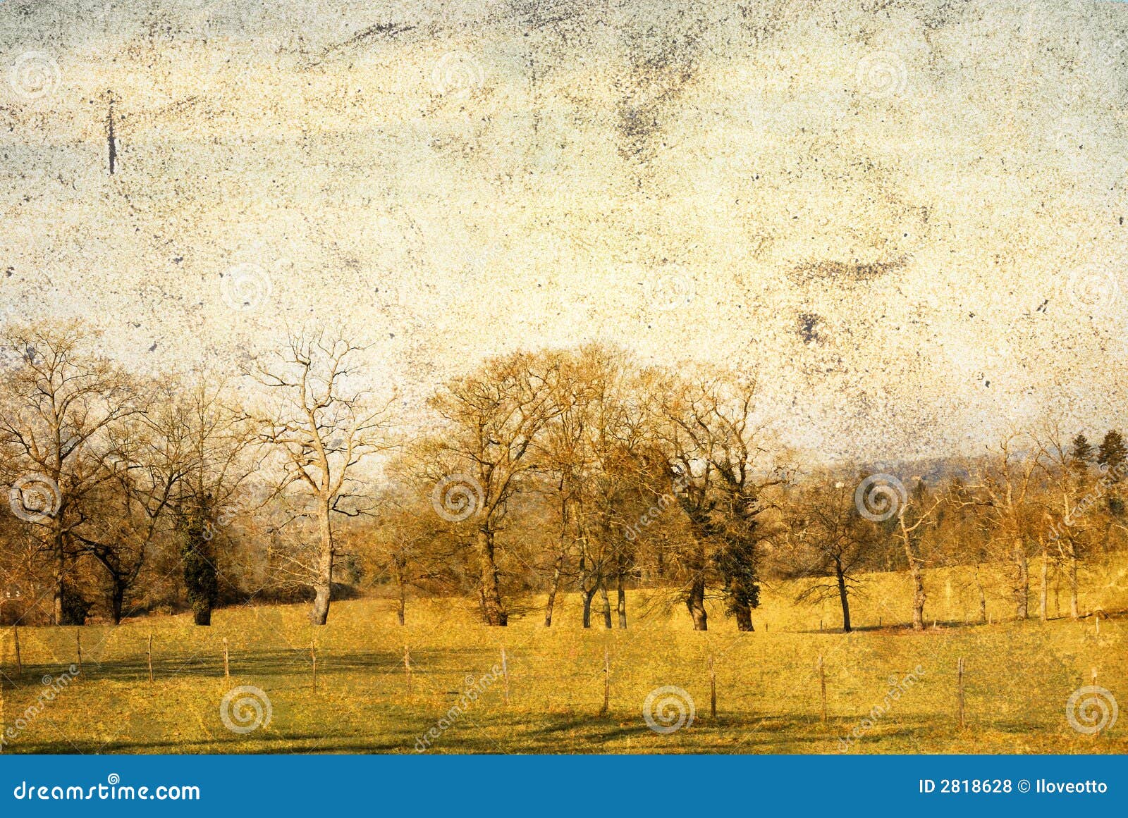 Old-fashioned landscape stock illustration. Illustration of agriculture ...