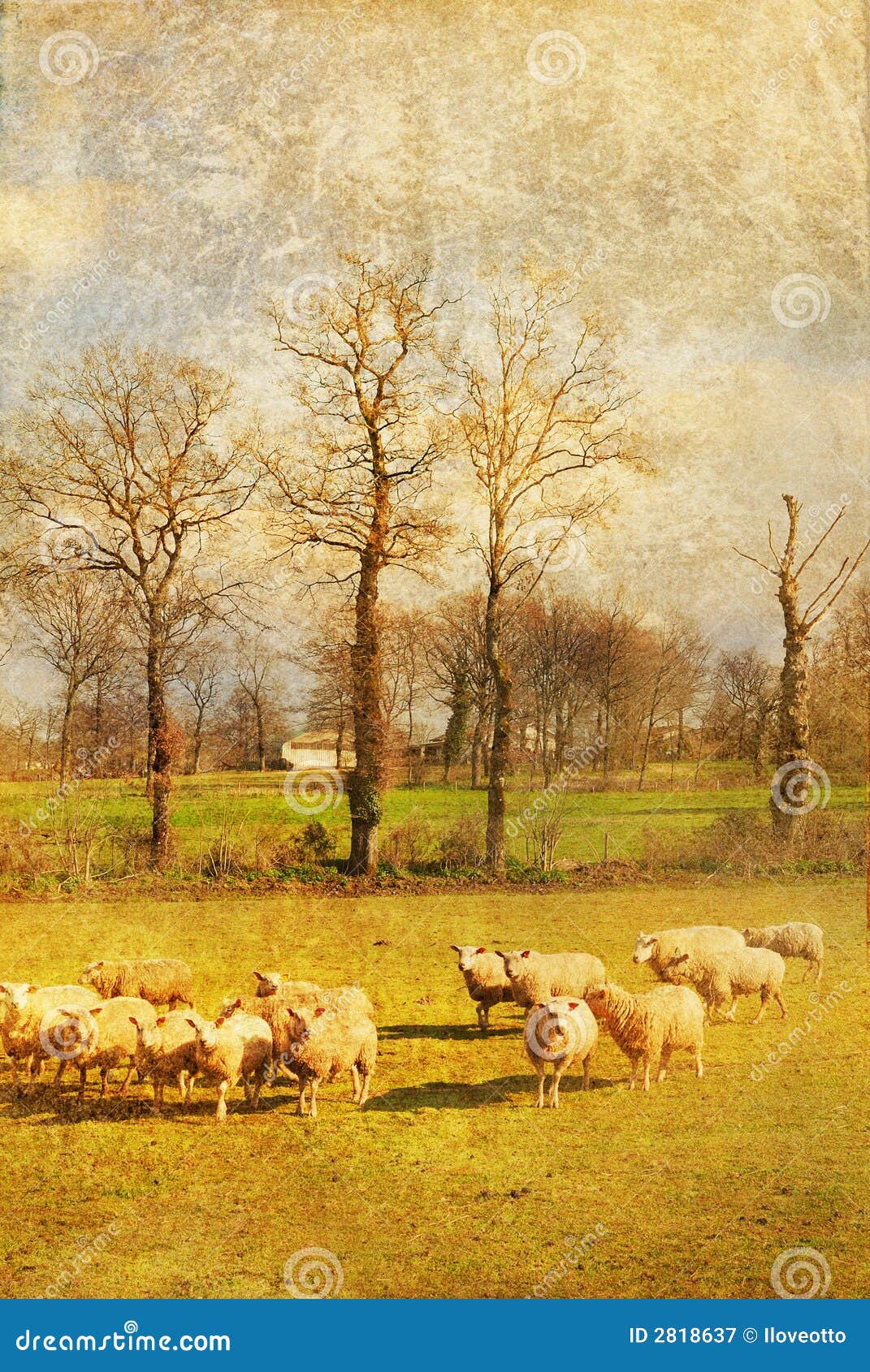 Old-fashioned landscape stock image. Image of detail, farming - 2818637