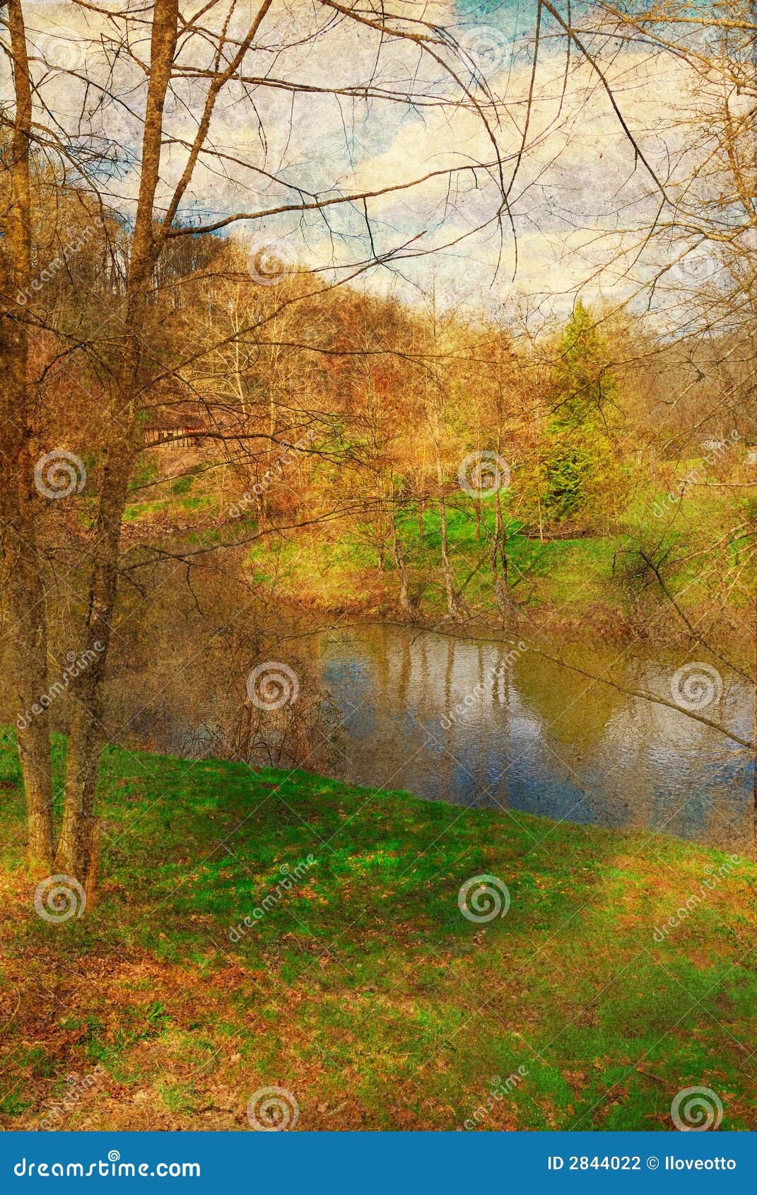 Old-fashioned landscape stock photo. Image of mottled - 2844022