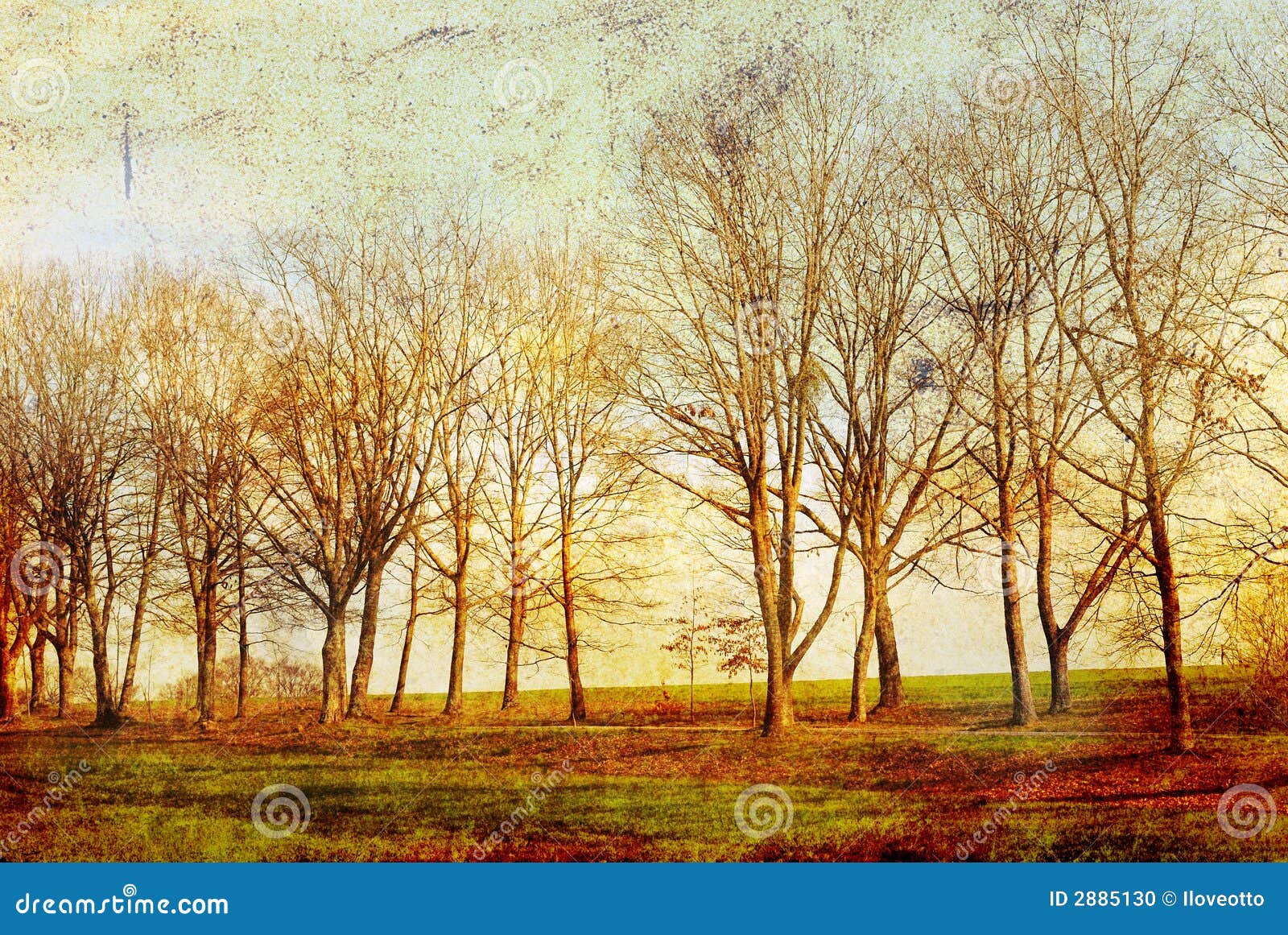 Old-fashioned landscape stock illustration. Illustration of damaged ...