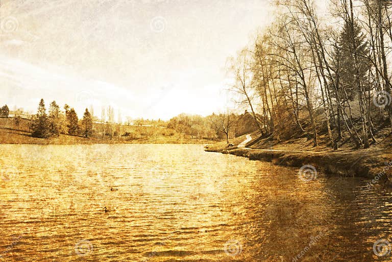 Old-fashioned landscape stock photo. Image of country - 2934718