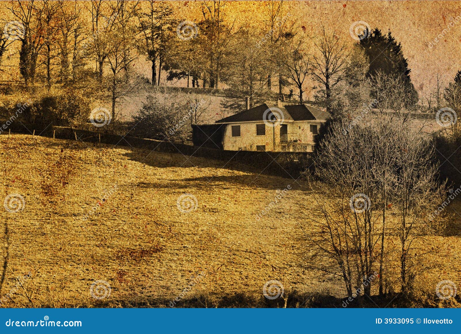 Old-fashioned landscape stock image. Image of detail, beautiful - 3933095