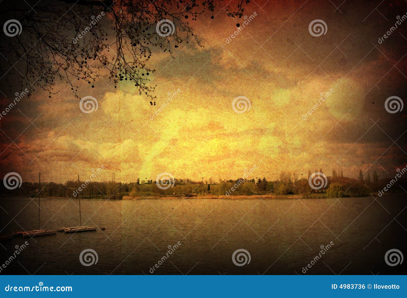 Old-fashioned landscape stock photo. Image of edge, grunge - 4983736
