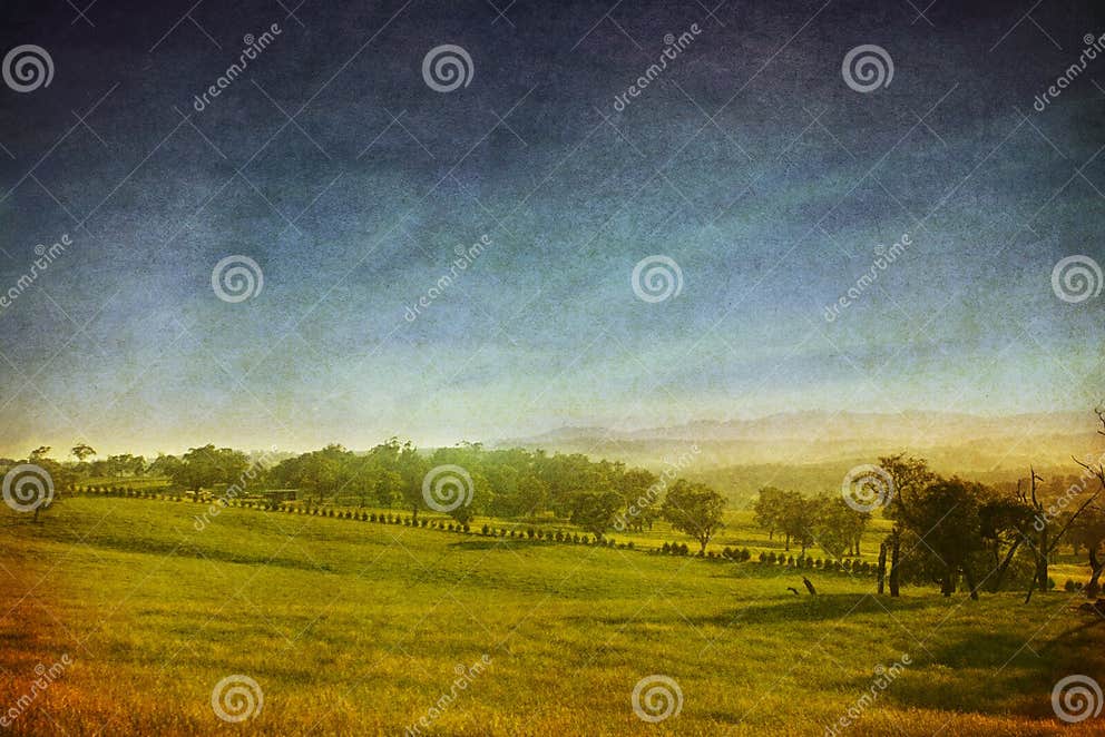 Old fashioned landscape stock image. Image of style, blue - 5036249