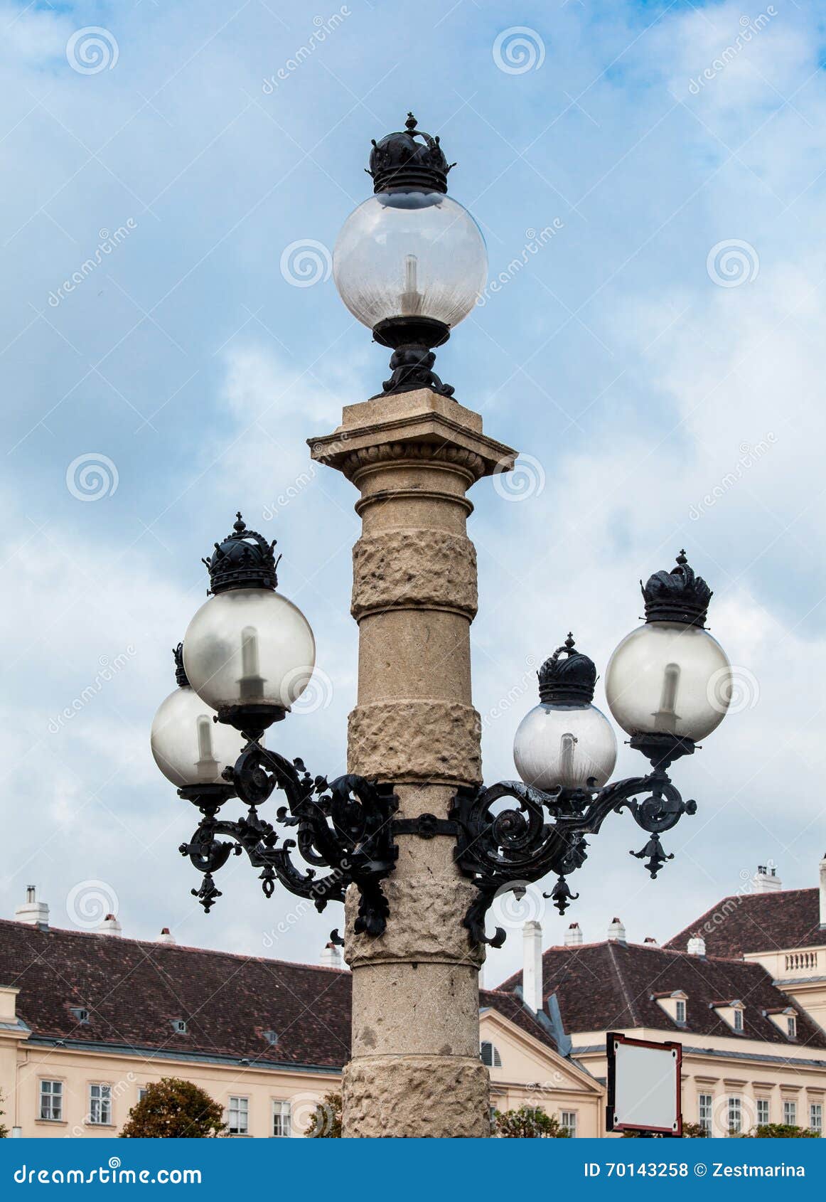Old-fashioned lantern stock photo. Image of blue, street - 70143258