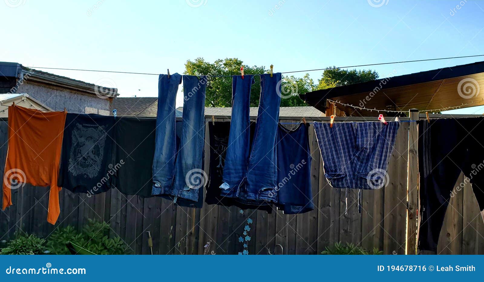 Old Fashioned Laundry Hanging on the Line Stock Photo - Image of ...