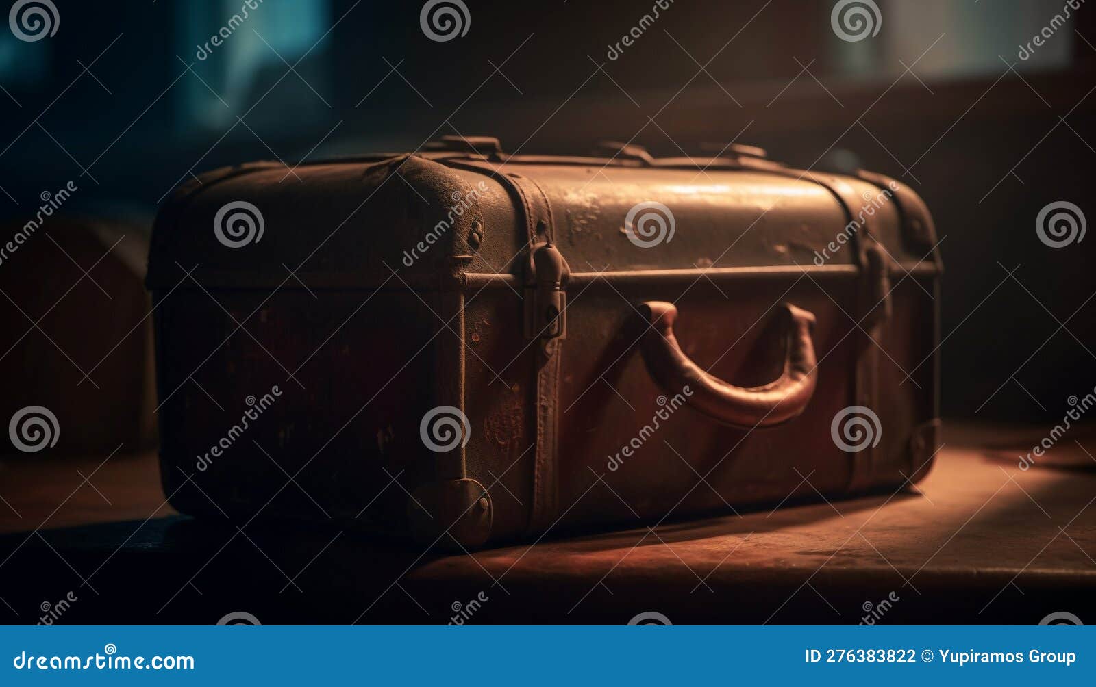 Old Fashioned Leather Suitcase, Rusty Lock, Elegant Nostalgia Generated ...