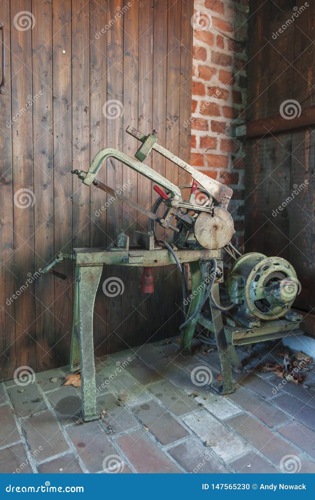 Old-fashioned Machine Hacksaw with Electrical Engine Stock Photo ...