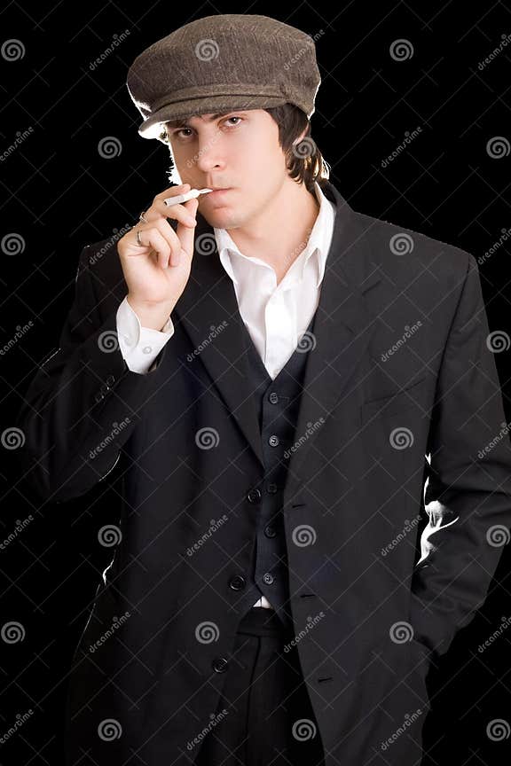 Old-fashioned man stock image. Image of nice, grey, handsome - 12351235