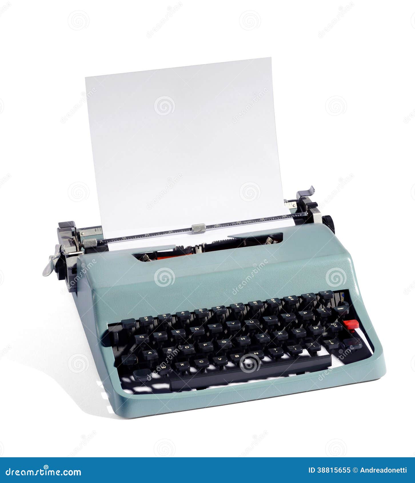 Old Fashioned Manual Typewriter with Blank Paper Stock Image - Image of ...