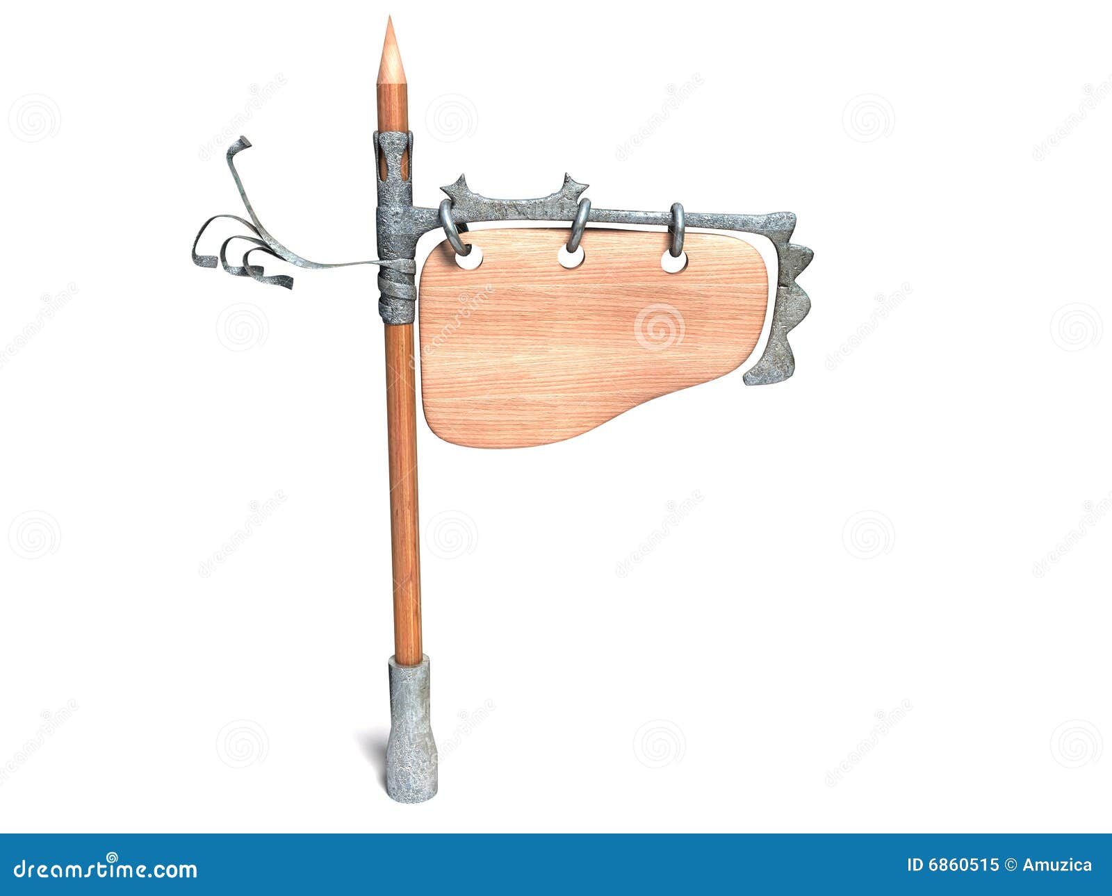 Old-fashioned Medieval Wooden Signpost Stock Illustration ...