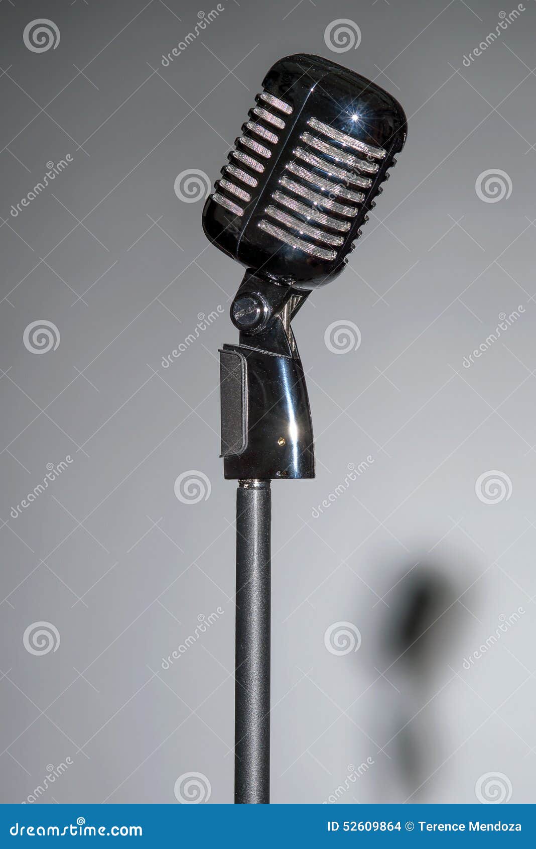 Old Fashioned Microphone with Space for Text Stock Photo - Image of ...