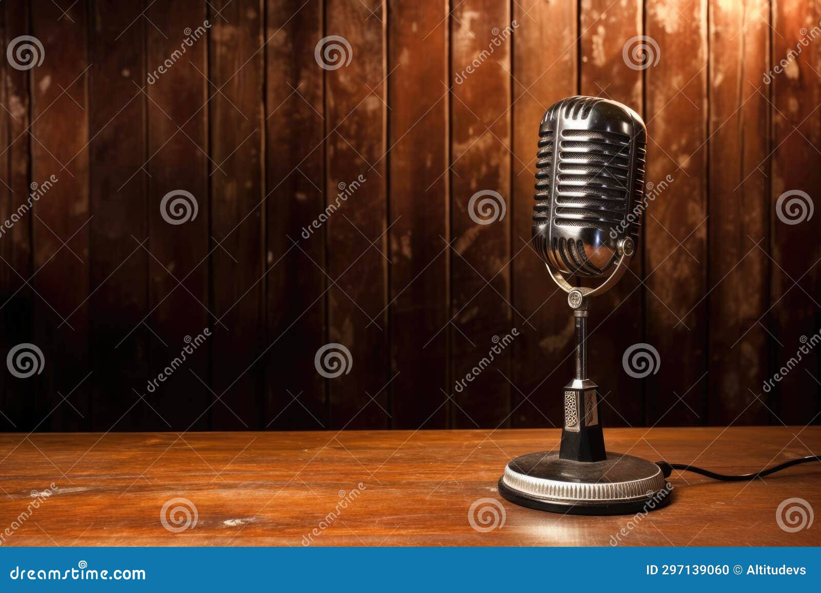 Old-fashioned Microphone on a Tabletop Stock Photo - Image of ...