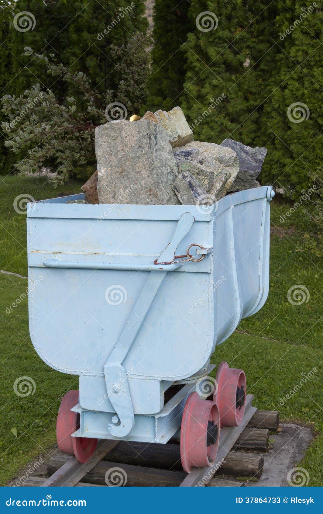 An Old-fashioned Mine Ore Car Stock Image - Image of railway, vertical ...