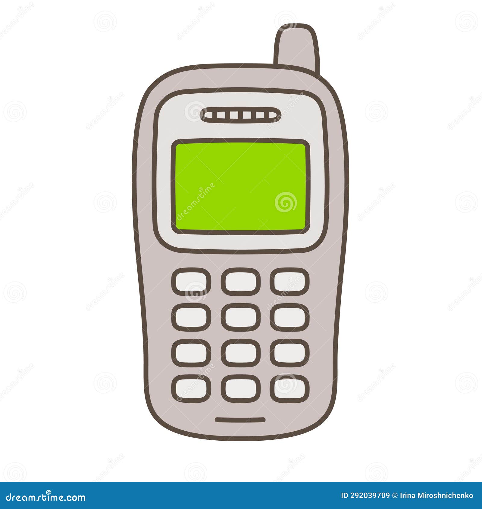 Old Fashioned Mobile Phone Drawing Stock Illustration - Illustration of ...