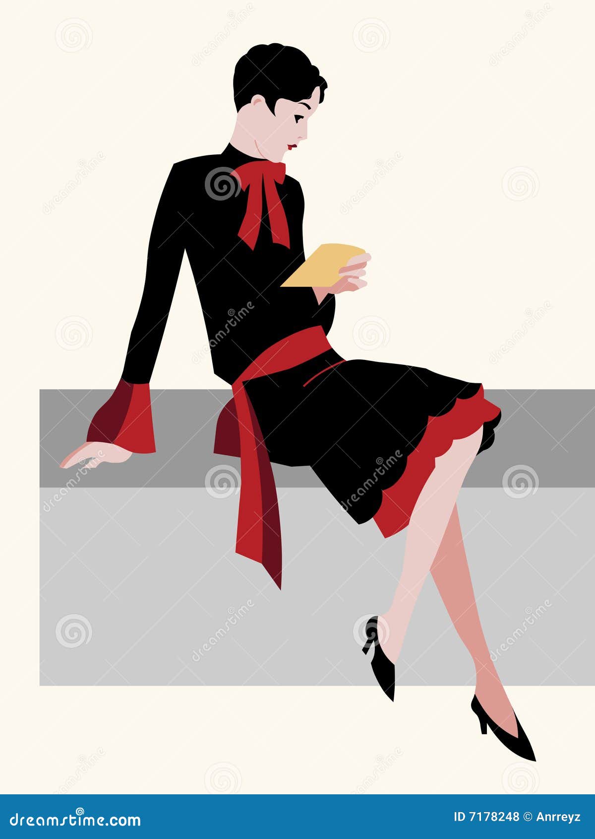 Old-fashioned model stock vector. Illustration of attire - 7178248