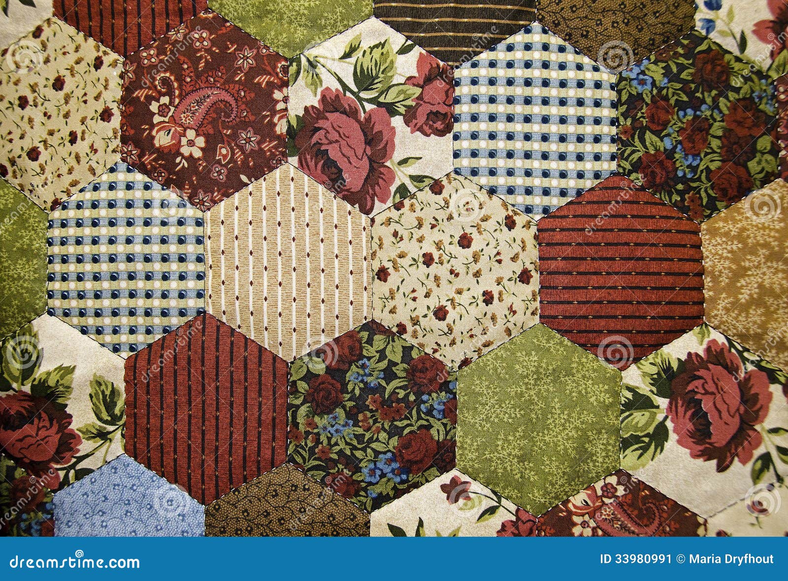 Old-fashioned Patchwork Quilt Stock Image - Image of vintage, brown ...