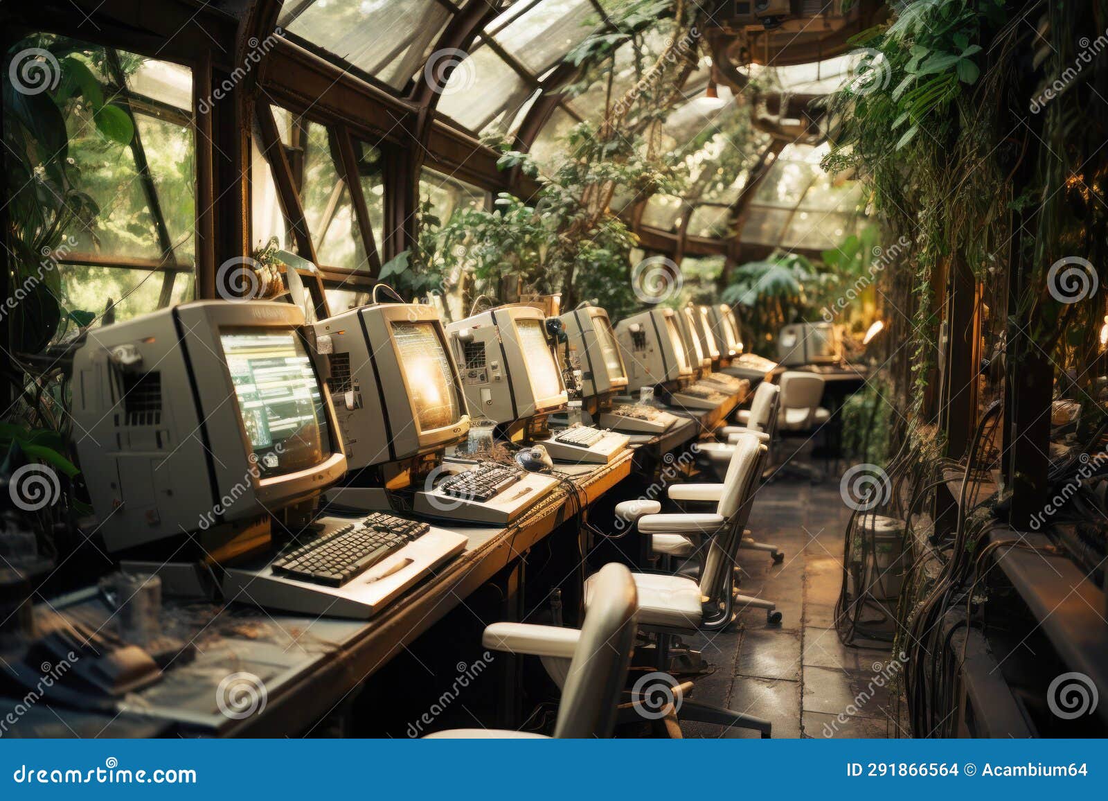 Old Fashioned PC in the Abandon Room Stock Photo - Image of display ...