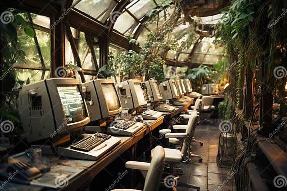 Old Fashioned PC in the Abandon Room Stock Photo - Image of display ...
