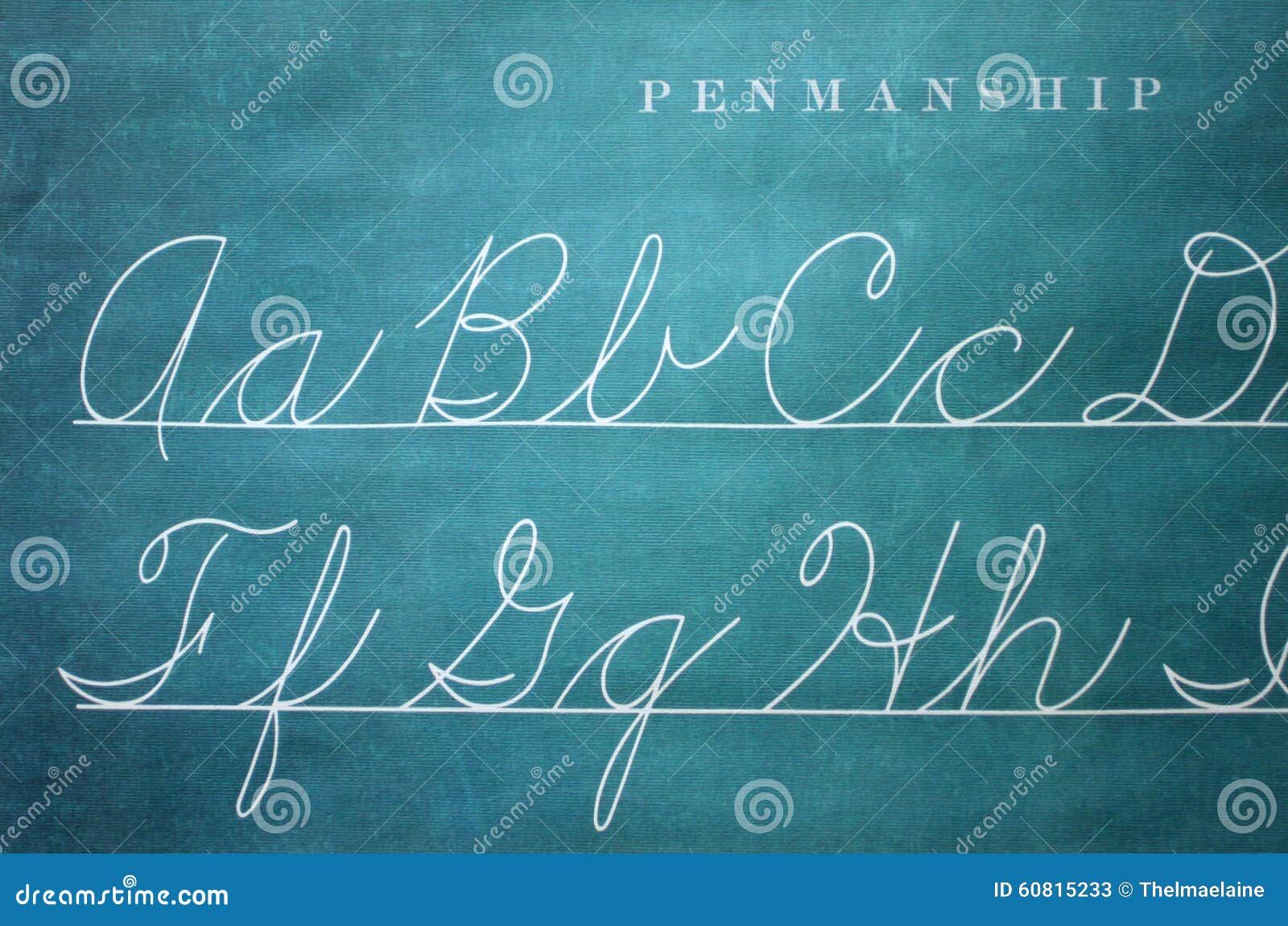 Old-Fashioned Penmanship Guide Stock Image - Image of school, writing ...