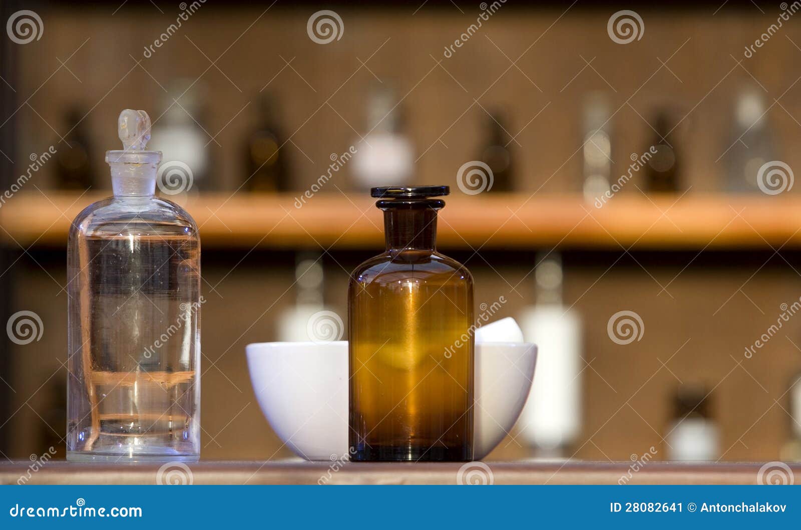 Old-fashioned Pharmacy Bottles Stock Image - Image of alternative ...