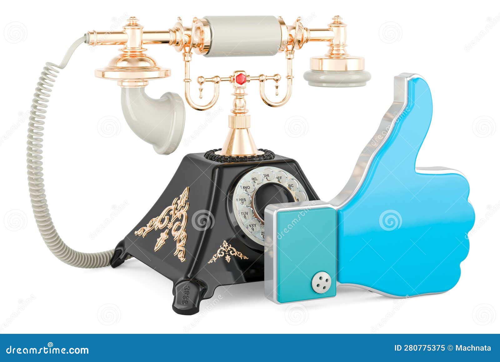 3d Rendering Of A Red Old-fashioned Landline Telephone Ringing Loudly ...